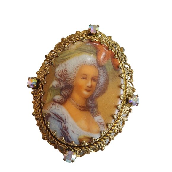 West Germany | Jewelry | Vintage West Germany Transfer Portrait Brooch ...
